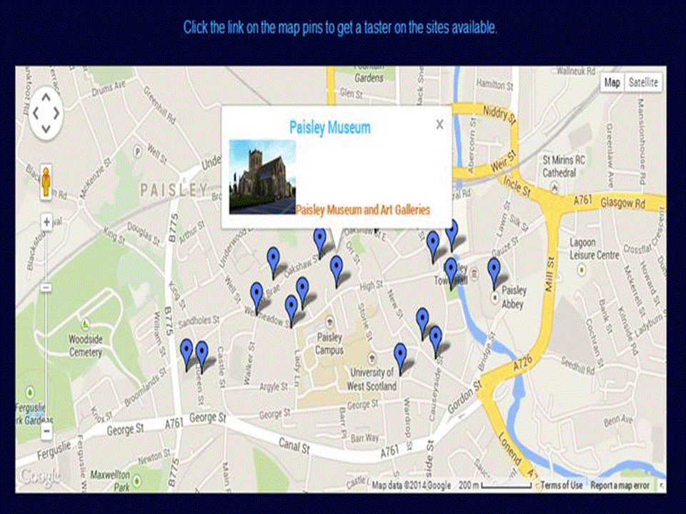 Paisley Tourist Map : Paisley Walking Tours on WheelsPaisley Walking ...